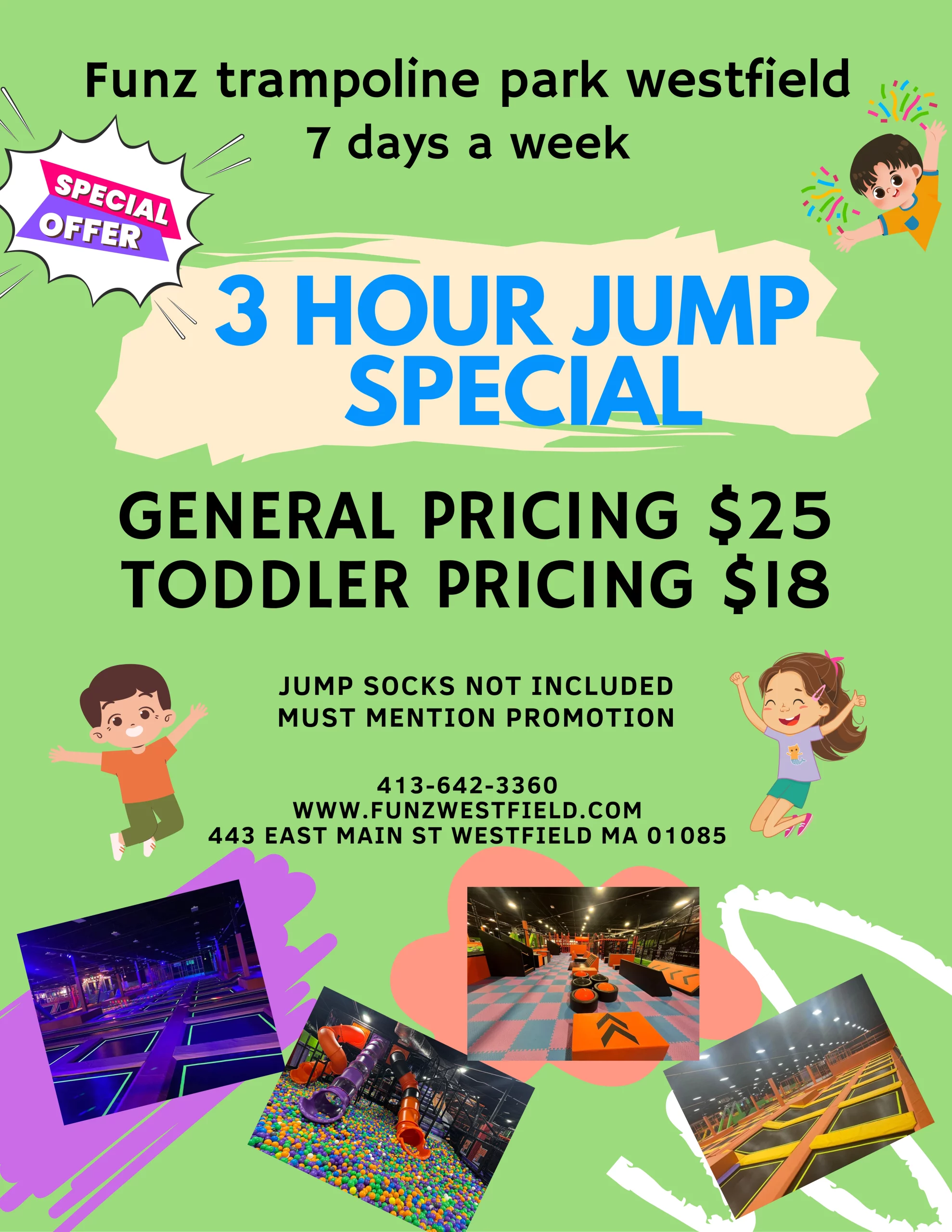 Buy Tickets Online | FunZ Trampoline Park | Westfield, MA
